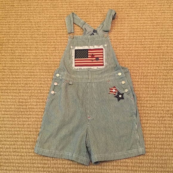 Baccini | Pants & Jumpsuits | Baccini American Flag Striped Overalls ...